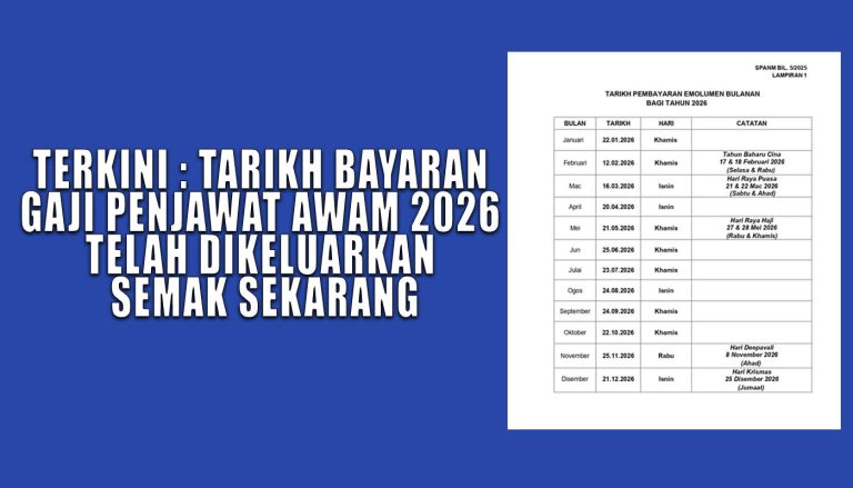 TERKINI : TARIKH BAYARAN GAJI PENJAWAT AWAM 2026 TELAH DIKELUARKAN ...